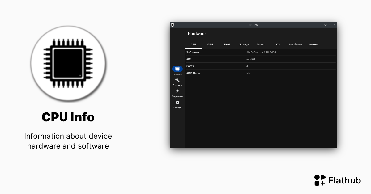 CPU Info auf Linux installieren | Flathub