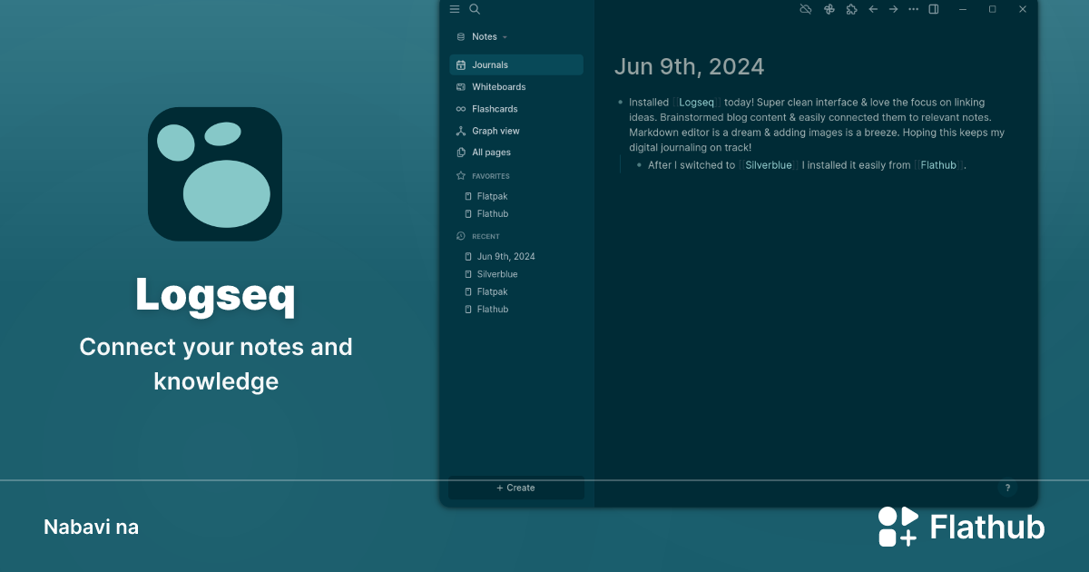 Instaliraj aplikaciju Logseq na Linux | Flathub