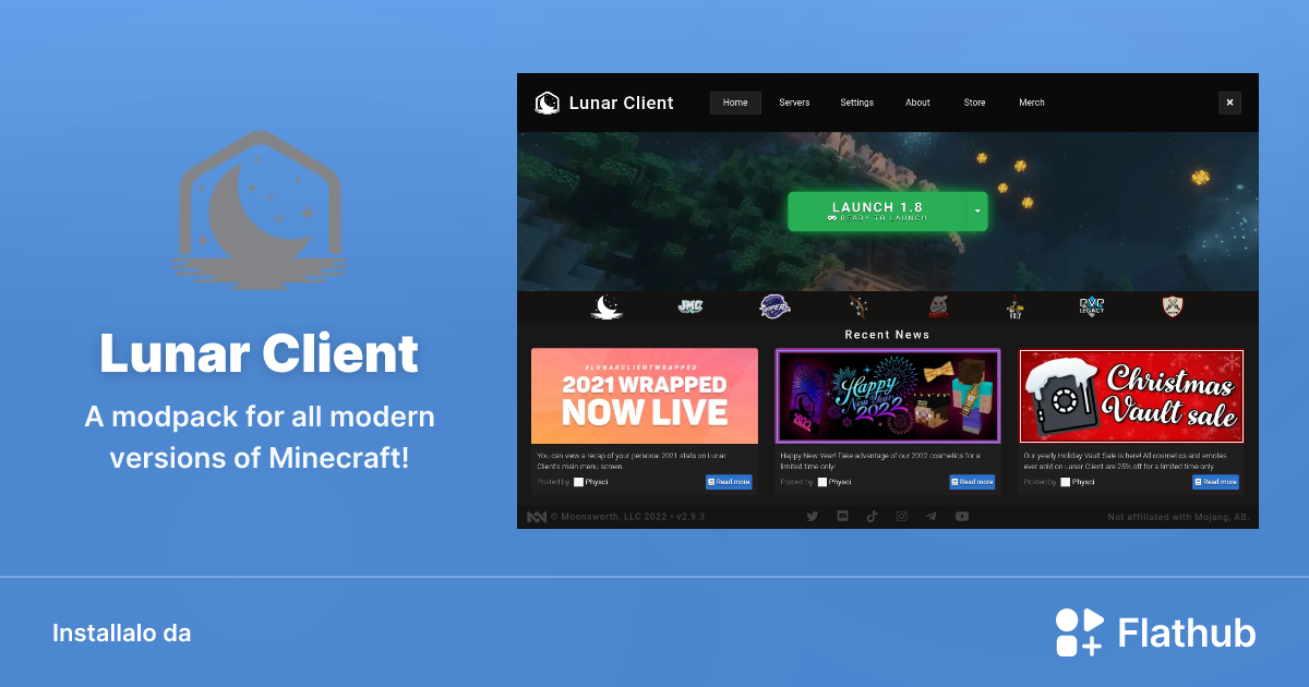 Installa Lunar Client su Linux | Flathub
