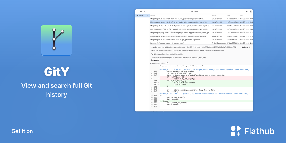 Install GitY on Linux | Flathub