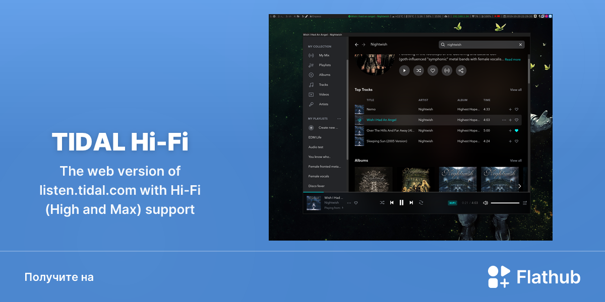 Установить «TIDAL Hi-Fi» на Linux | Flathub
