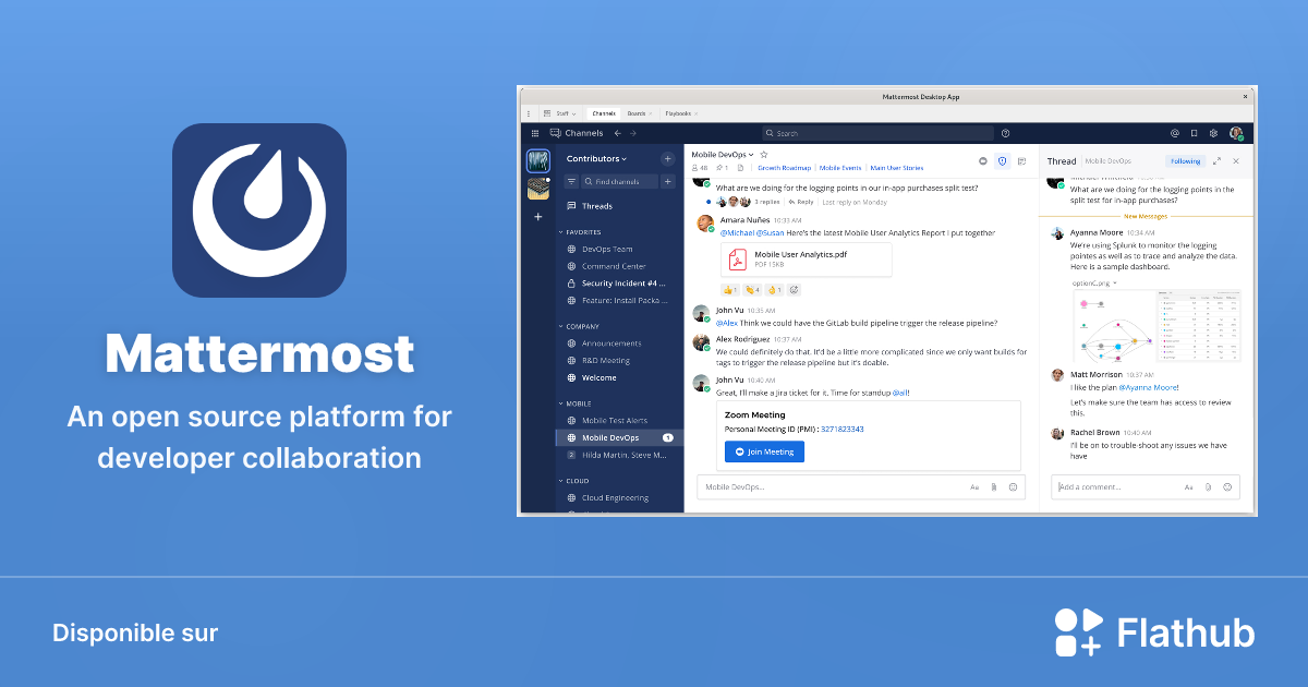 Installer Mattermost sur Linux | Flathub