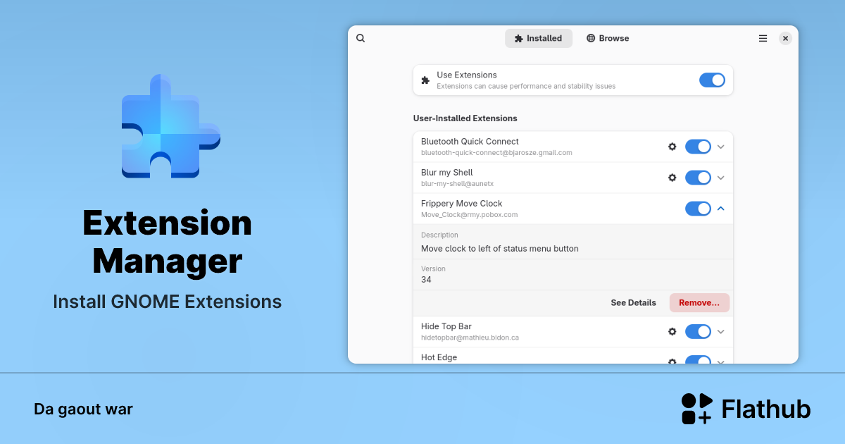 Install Extension Manager on Linux | Flathub