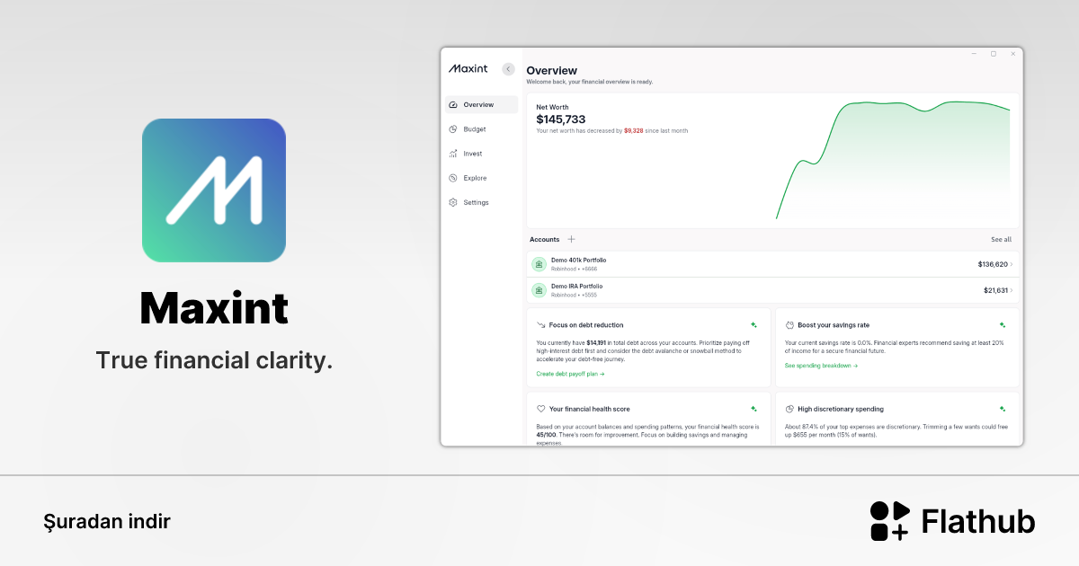 Maxint uygulamasını Linux'ta kur | Flathub