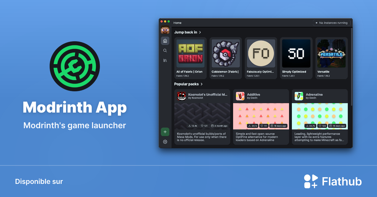 Installer Modrinth App sur Linux | Flathub