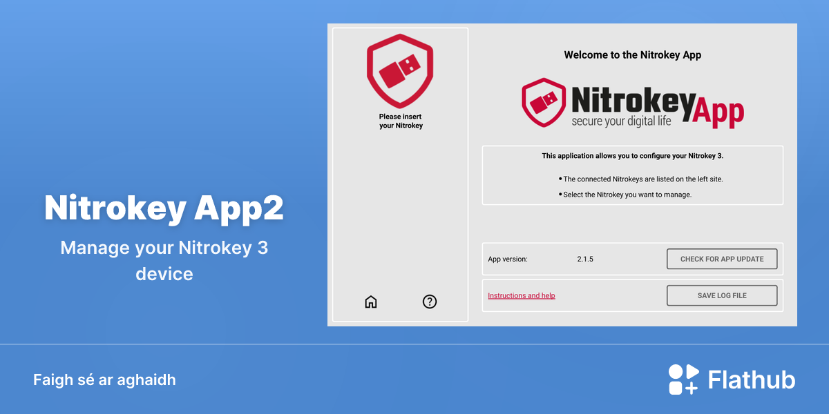 Suiteáil Nitrokey App2 ar Linux | Flathub
