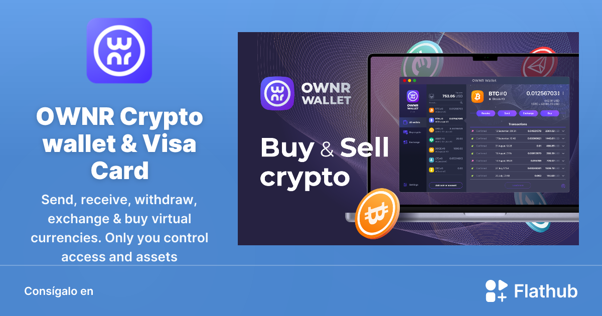 Instalar OWNR Crypto wallet & Visa Card en Linux | Flathub