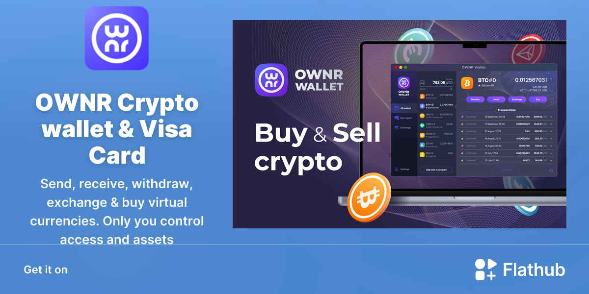 نصب OWNR Crypto wallet & Visa Card روی گنو/لینوکس | فلت‌هاب