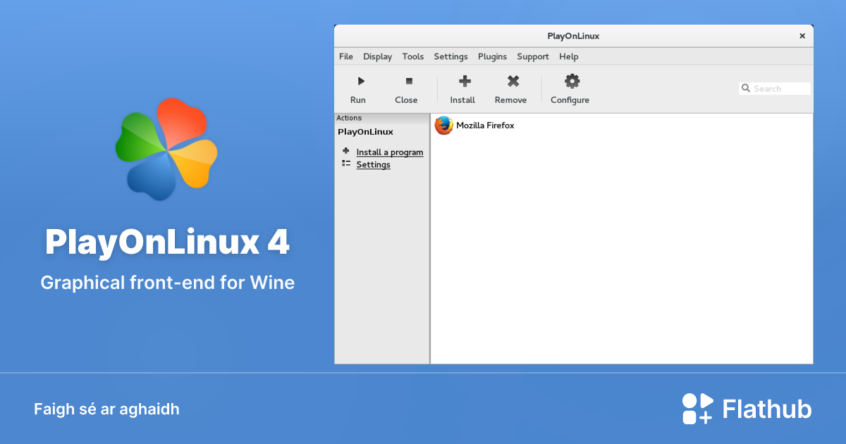 Suiteáil PlayOnLinux 4 ar Linux | Flathub