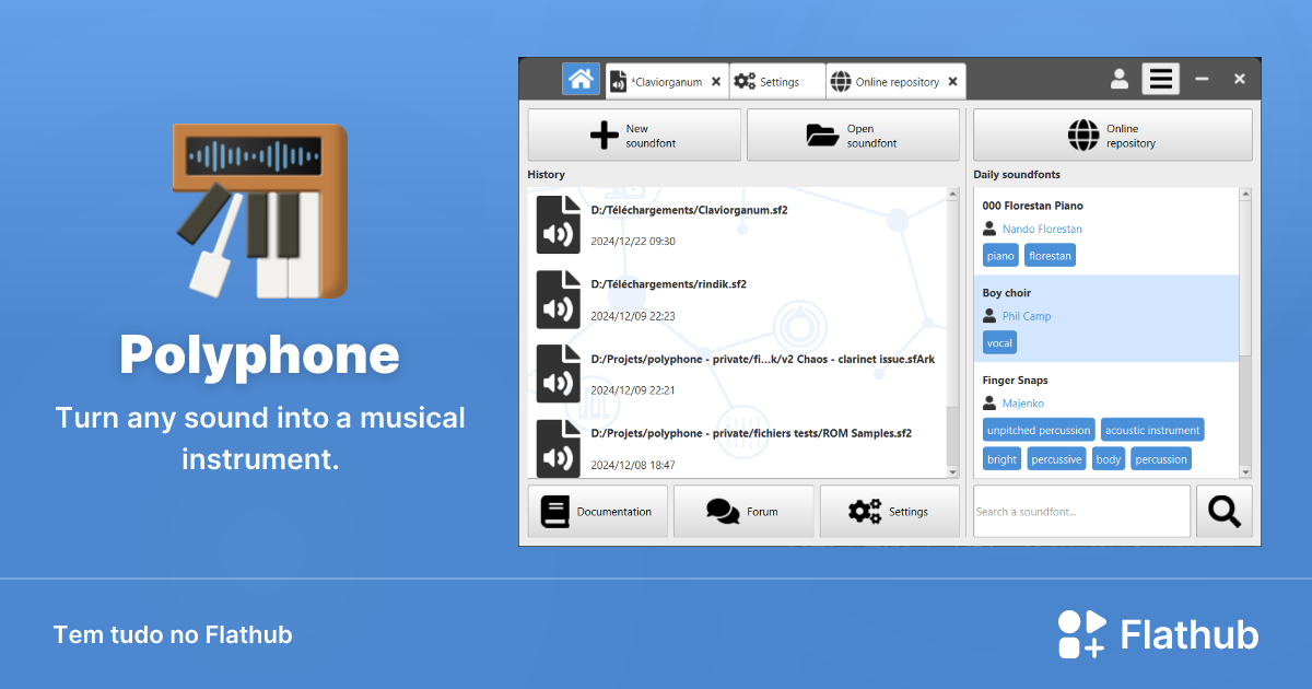 Instalar Polyphone no Linux | Flathub