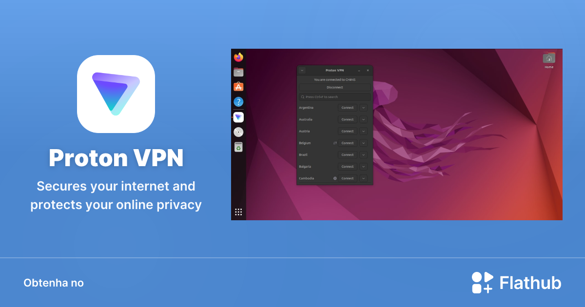 Instalar Proton VPN no Linux | Flathub