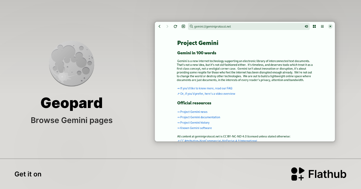 Install Geopard on Linux | Flathub