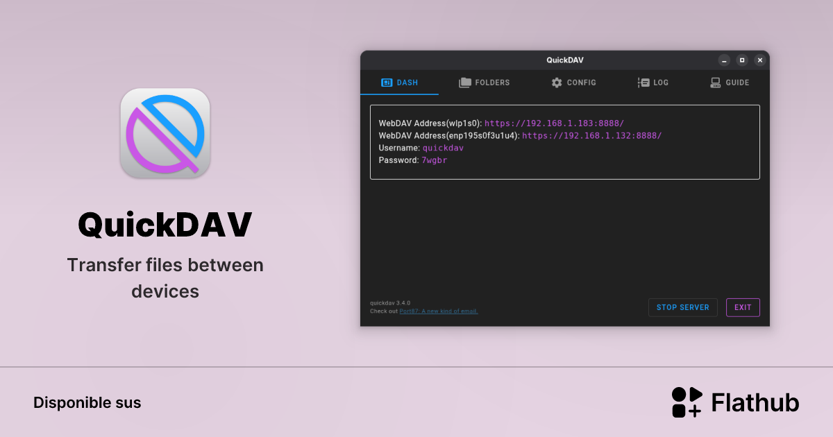 Installar QuickDAV sus Linux | Flathub