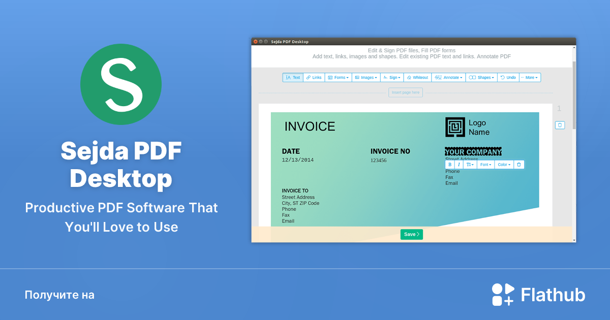 Установить «Sejda PDF Desktop» на Linux | Flathub
