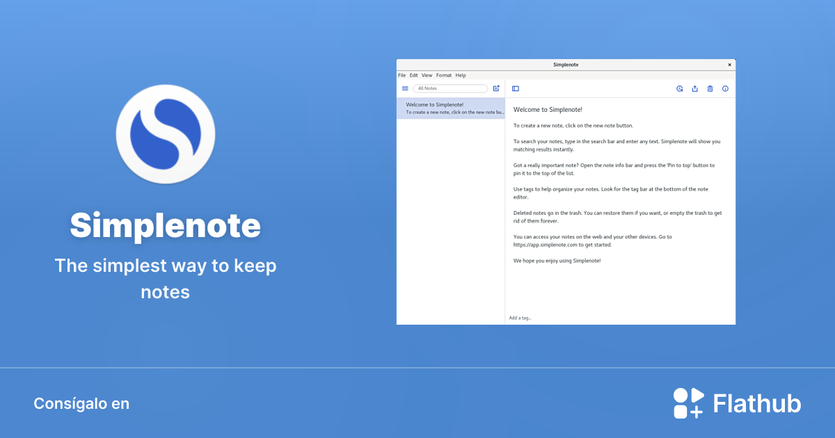 Instalar Simplenote en Linux | Flathub