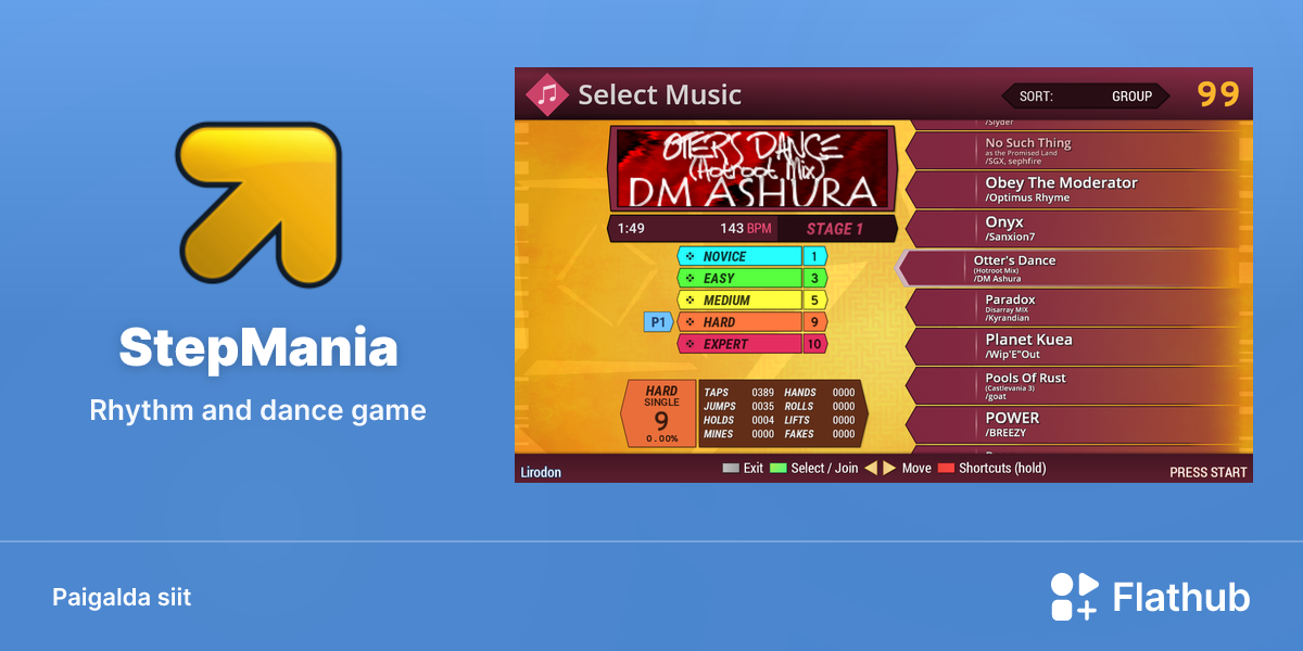 Paigalda StepMania Linuxis | Flathub