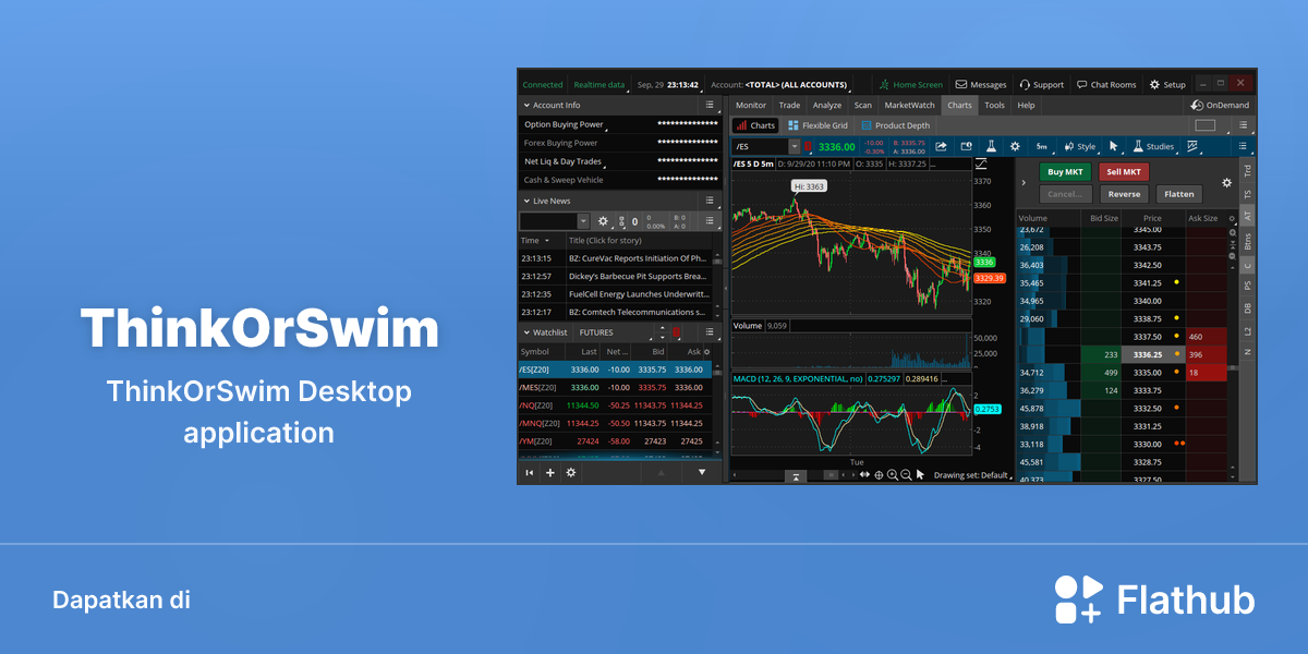 Memasang ThinkOrSwim di Linux | Flathub