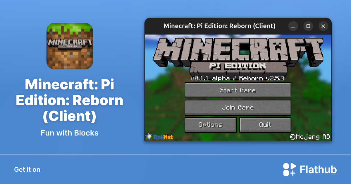 Install Minecraft: Pi Edition: Reborn (Client) on Linux | Flathub