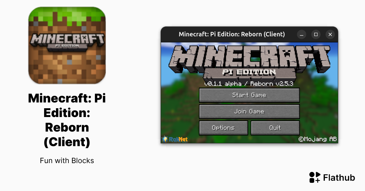 Instalar Minecraft: Pi Edition: Reborn (Client) no Linux | Flathub