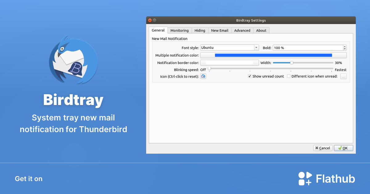 Install Birdtray on Linux | Flathub