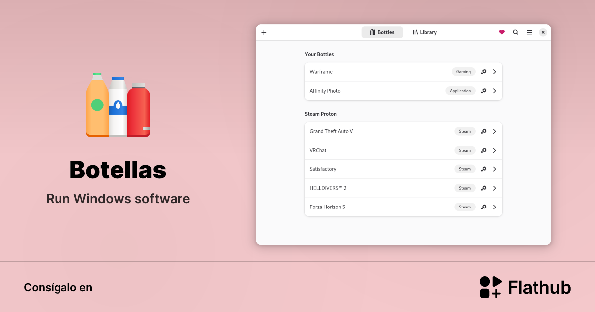 Instalar Botellas en Linux | Flathub