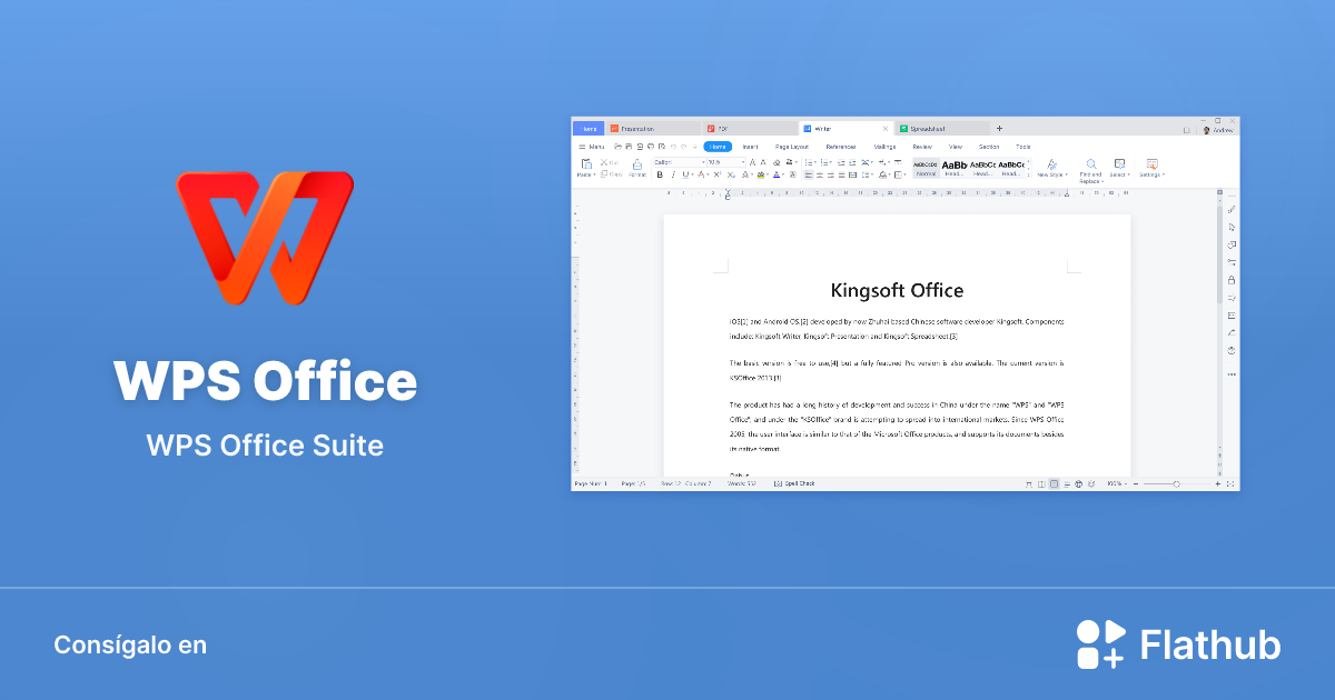 Instalar WPS Office en Linux | Flathub