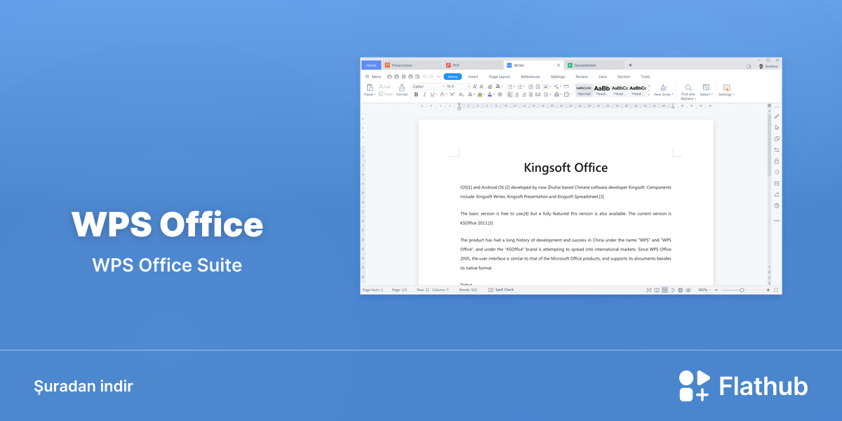 WPS Office uygulamasını Linux'ta kur | Flathub
