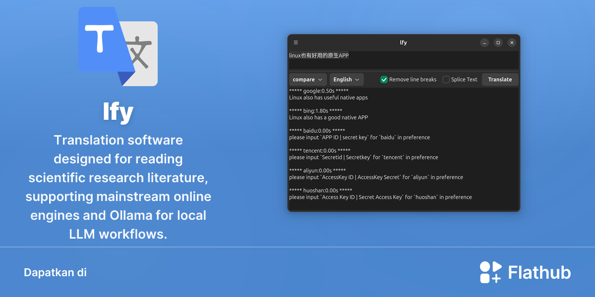 Memasang lfy di Linux | Flathub