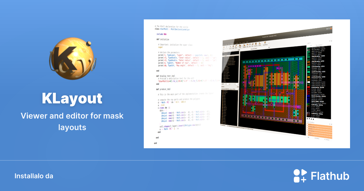 Installa KLayout su Linux | Flathub