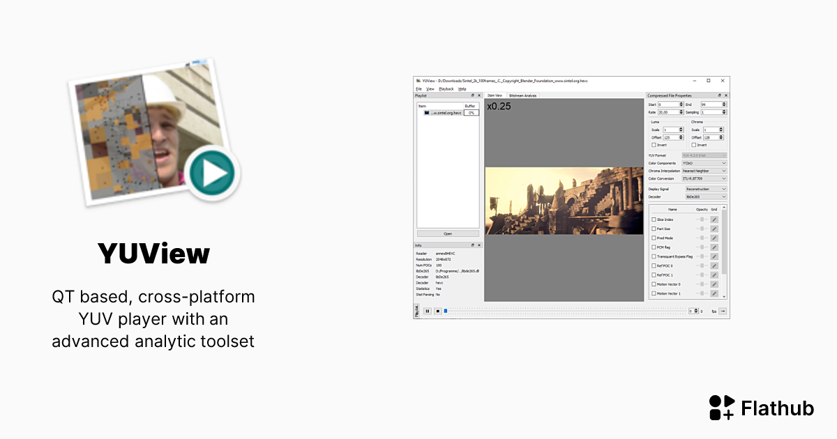 Installeer YUView op Linux | Flathub