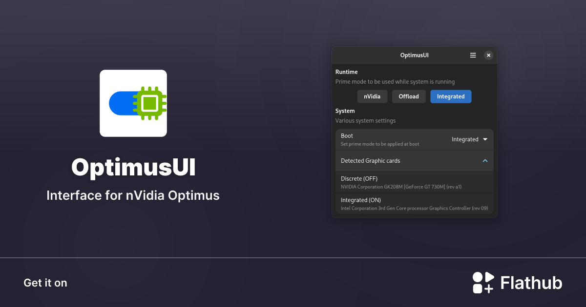 Install OptimusUI on Linux | Flathub