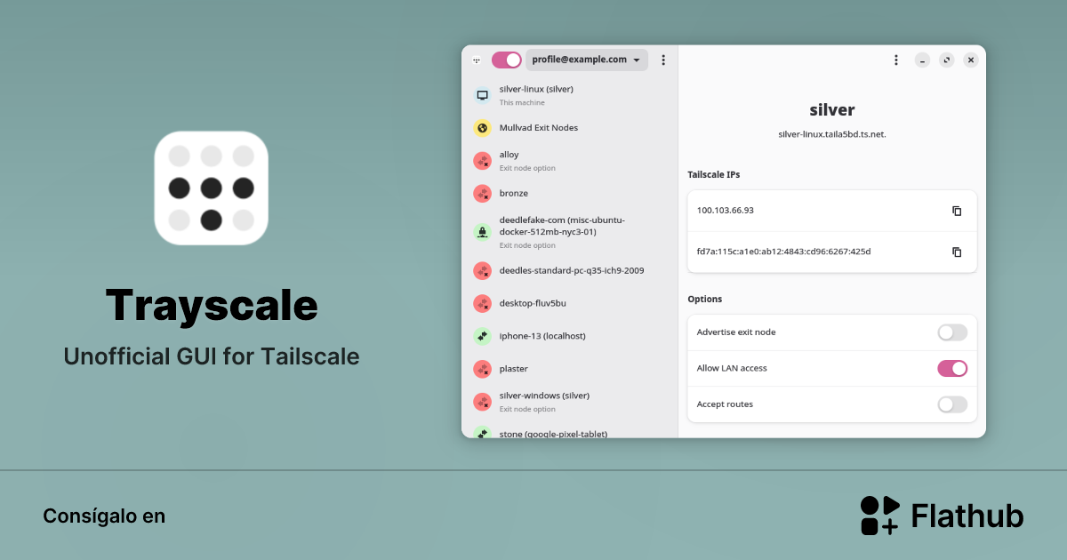 Instalar Trayscale en Linux | Flathub