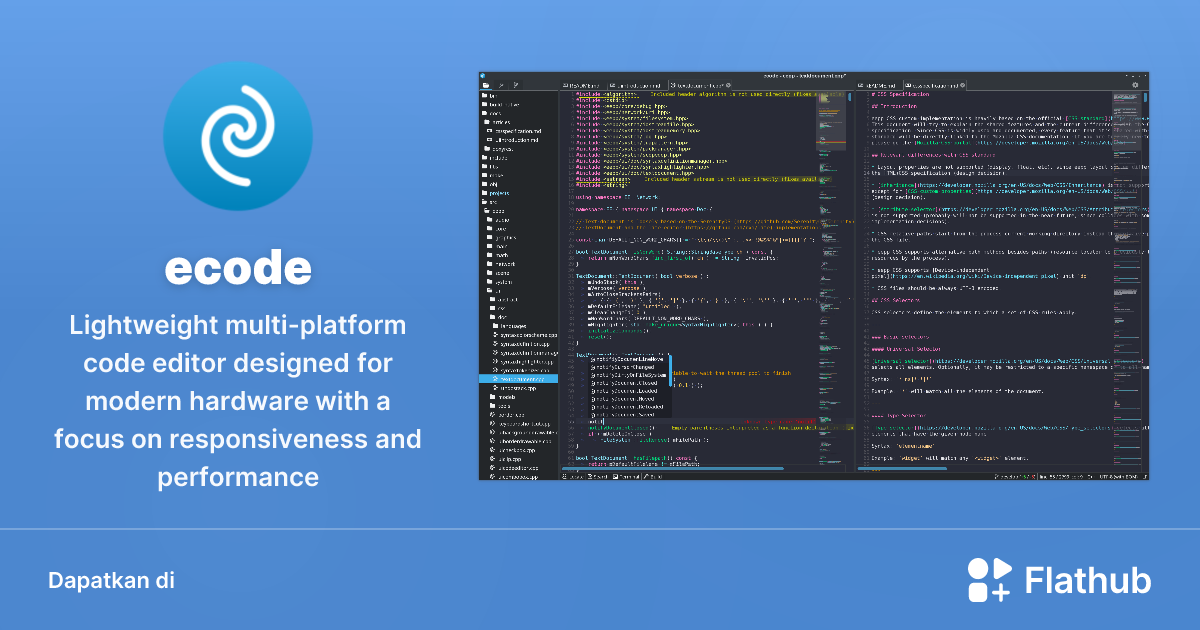 Menginstal ecode di Linux | Flathub
