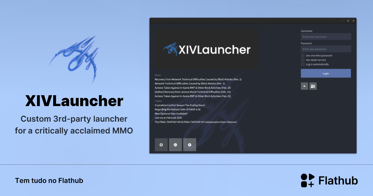 Instalar XIVLauncher no Linux | Flathub