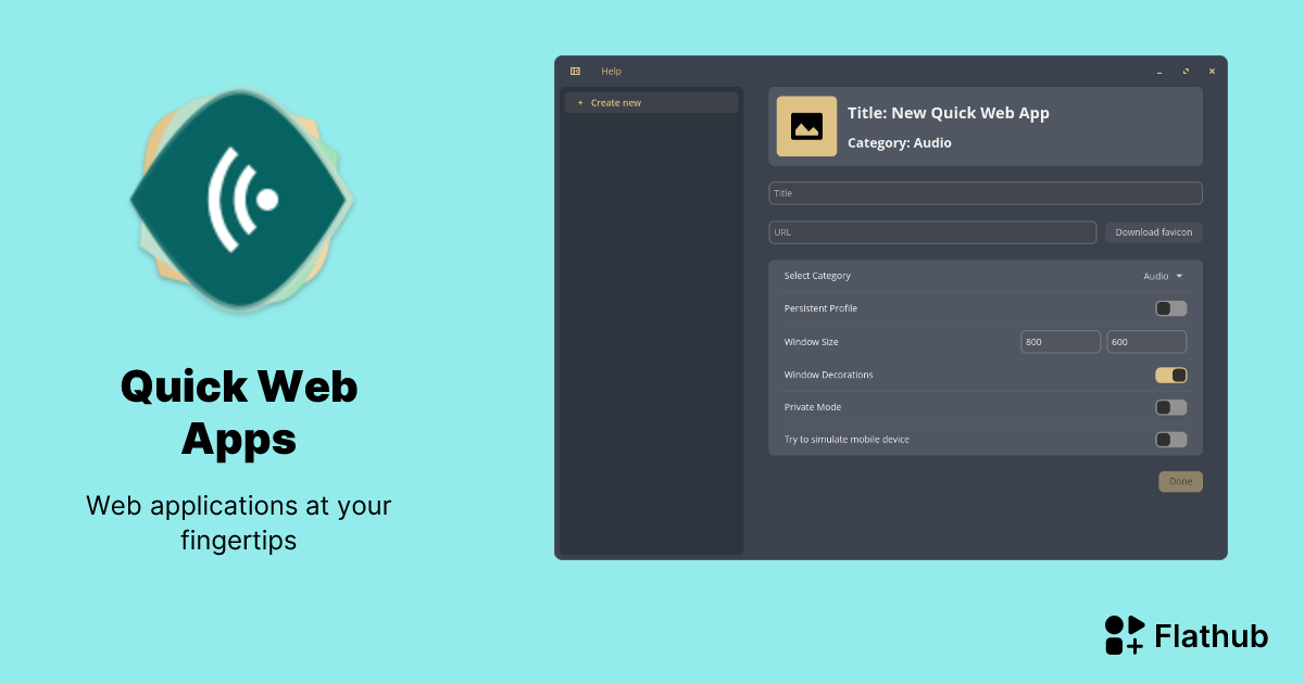 Install Quick Web Apps on Linux | Flathub