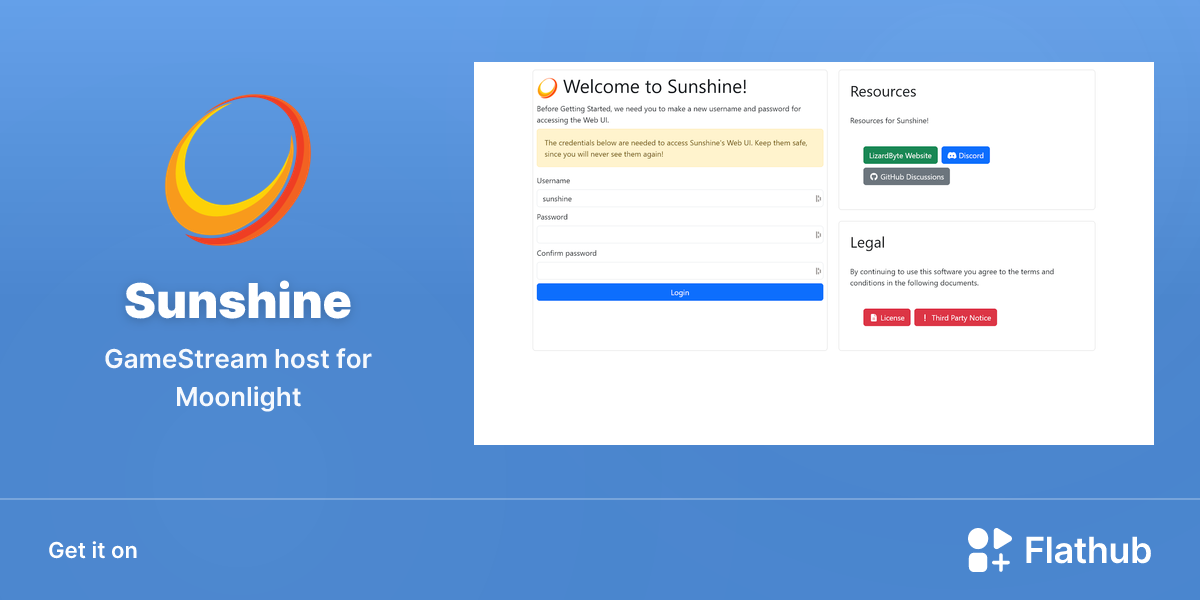 Install Sunshine on Linux | Flathub