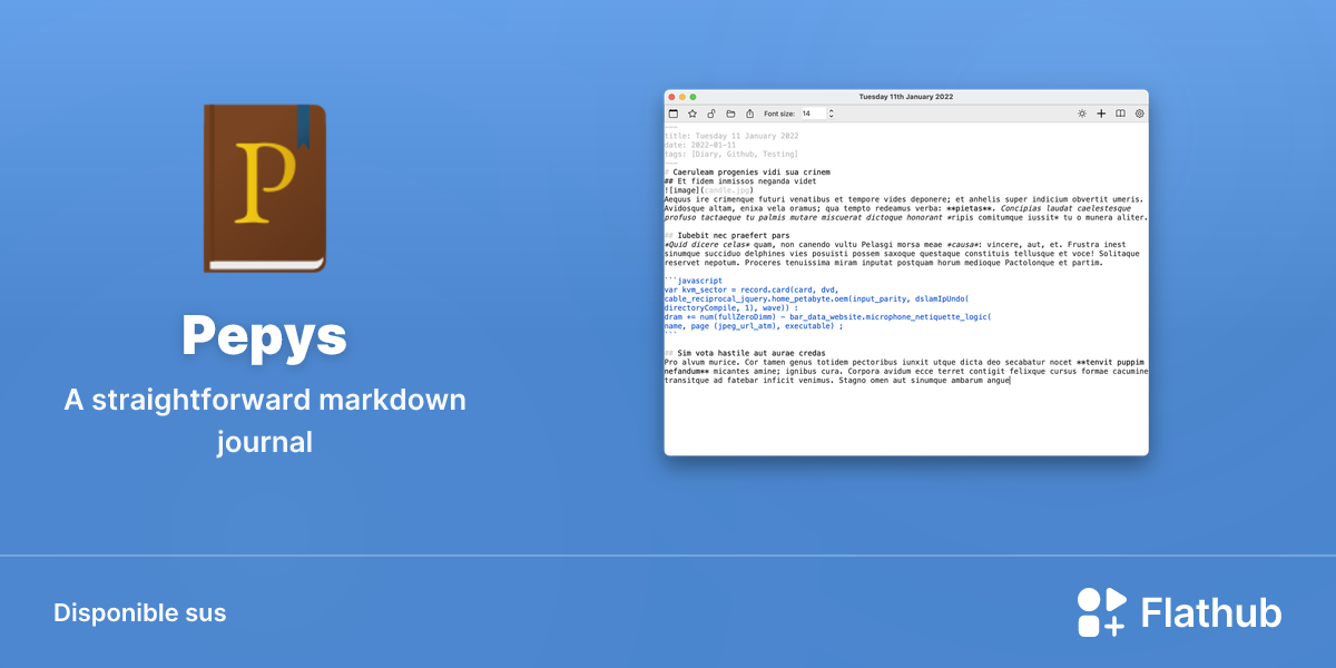 Install Pepys on Linux | Flathub