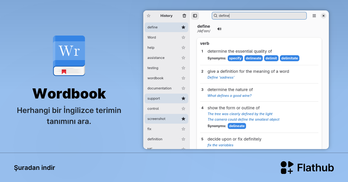 Wordbook uygulamasını Linux'ta kur | Flathub