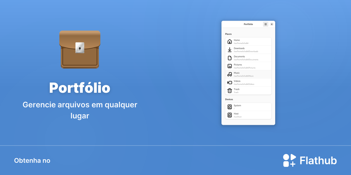Instalar Portfólio no Linux | Flathub