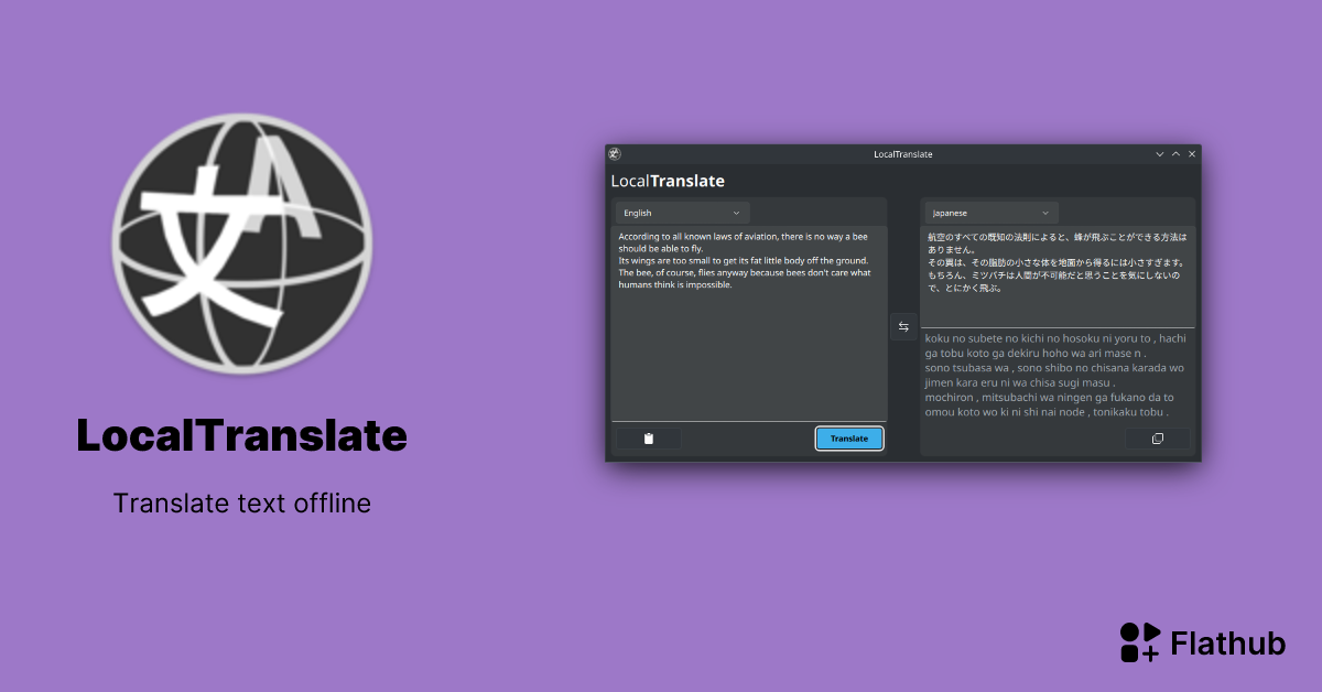 Install LocalTranslate on Linux | Flathub