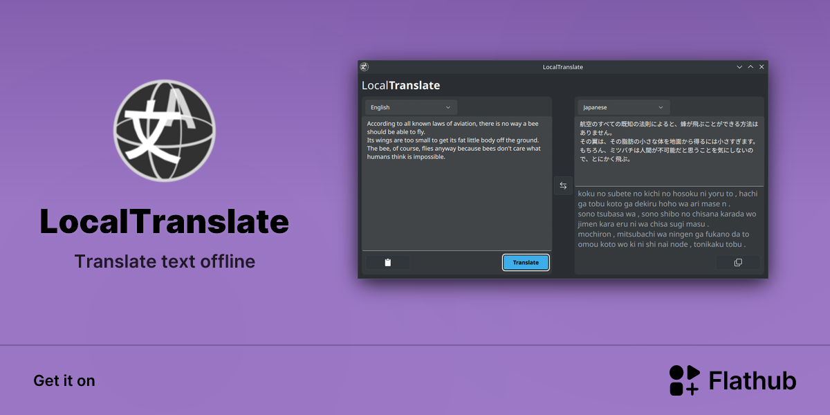Install LocalTranslate on Linux | Flathub