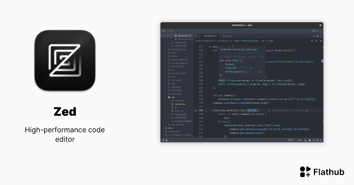 Installer Zed sur Linux | Flathub