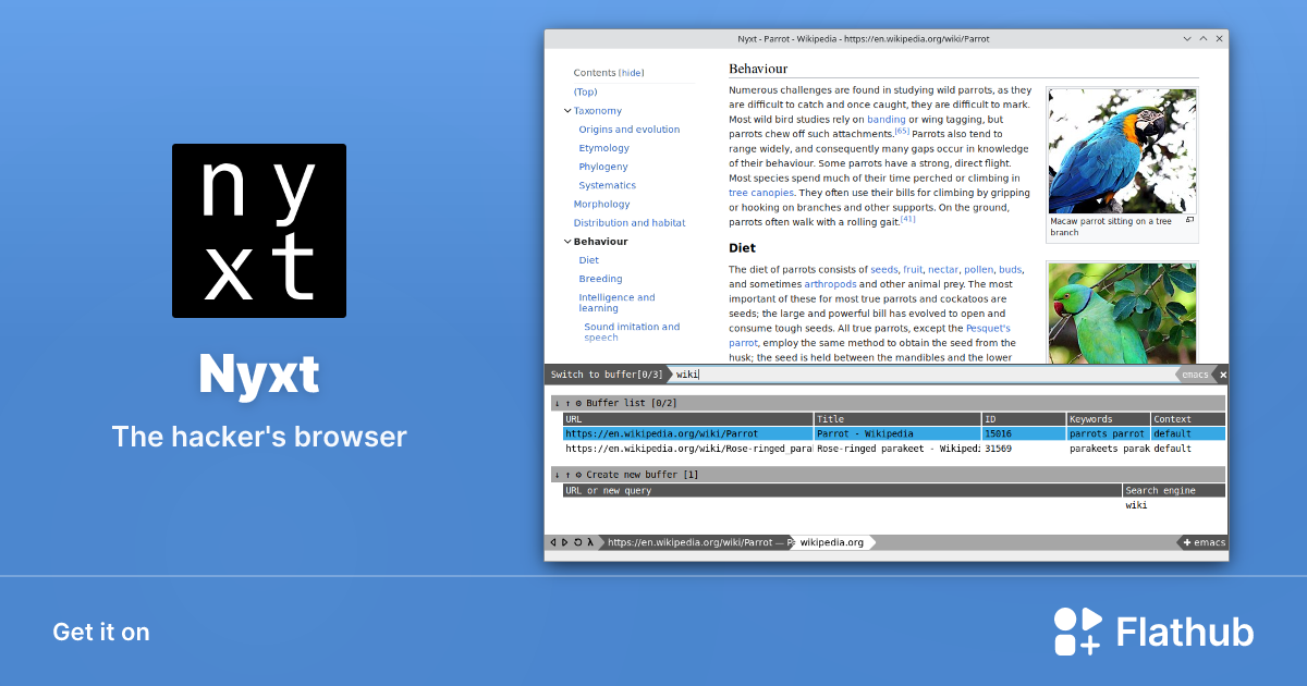 Install Nyxt on Linux | Flathub