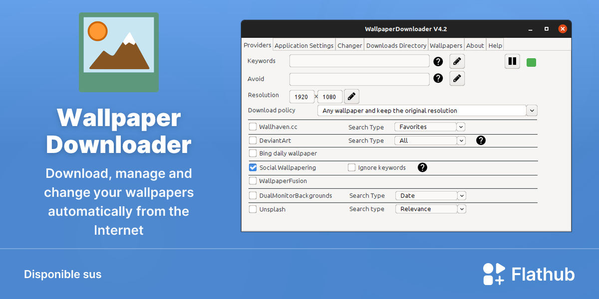 Installar Wallpaper Downloader sus Linux | Flathub