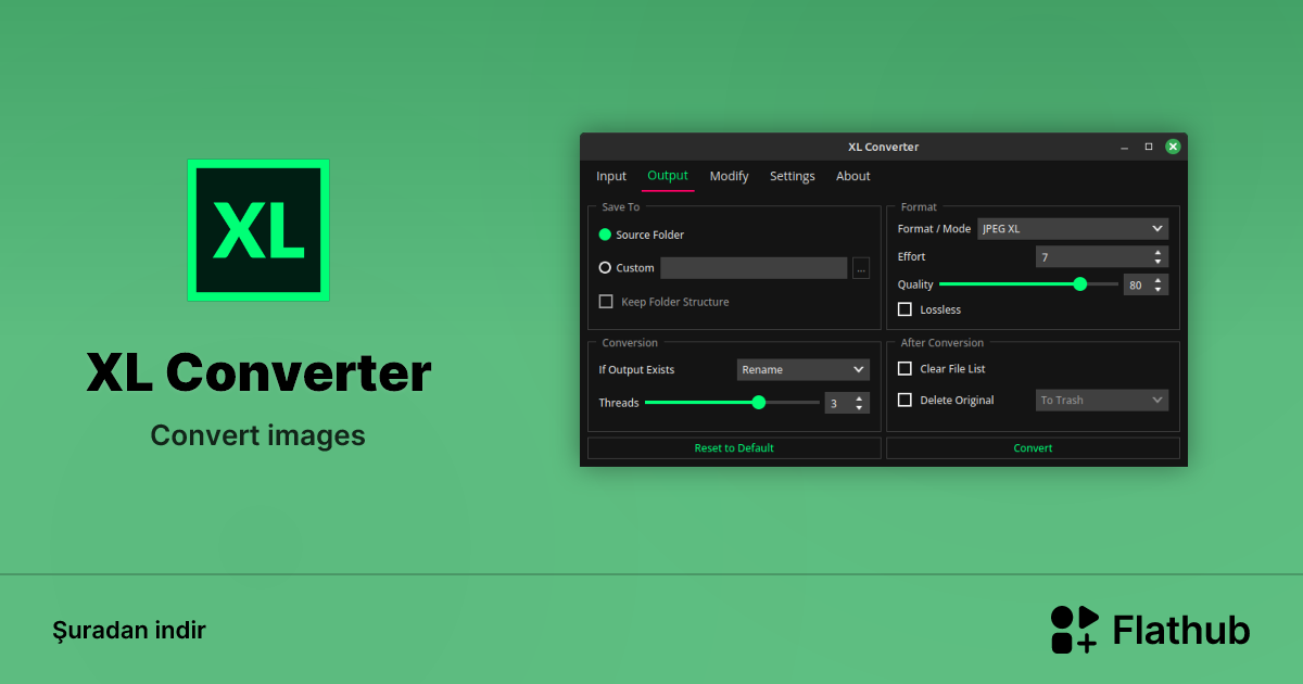 XL Converter uygulamasını Linux'ta kur | Flathub
