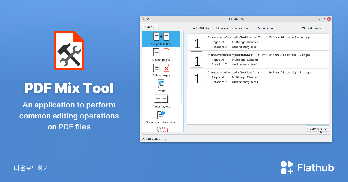 Install PDF Mix Tool on Linux | Flathub