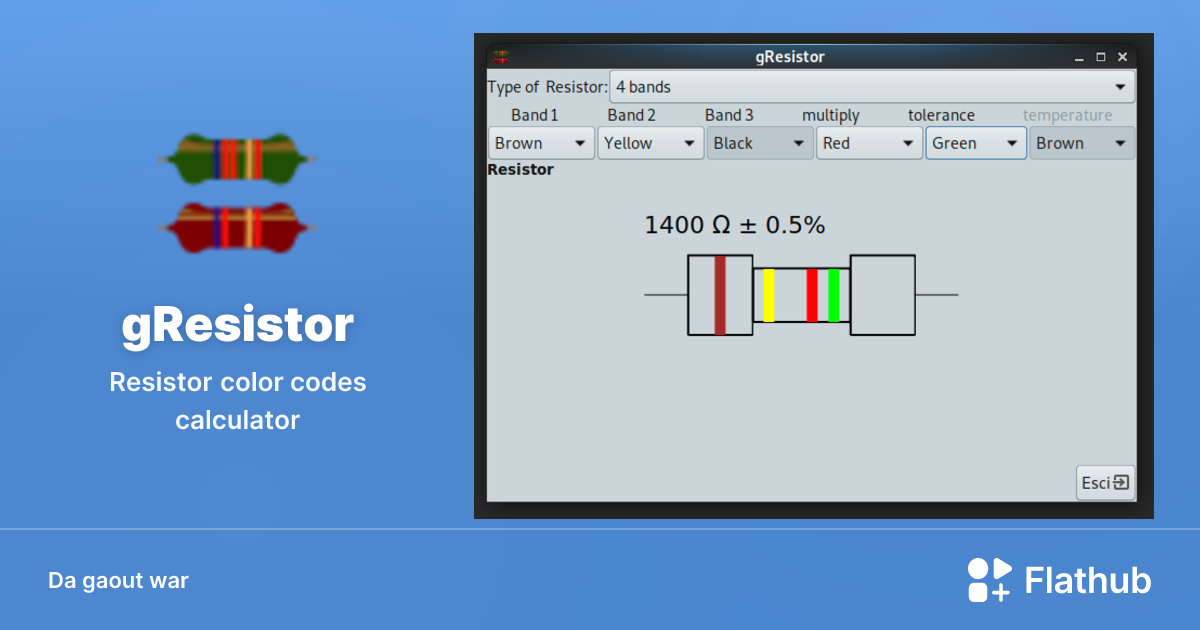 Staliañ gResistor war Linux | Flathub