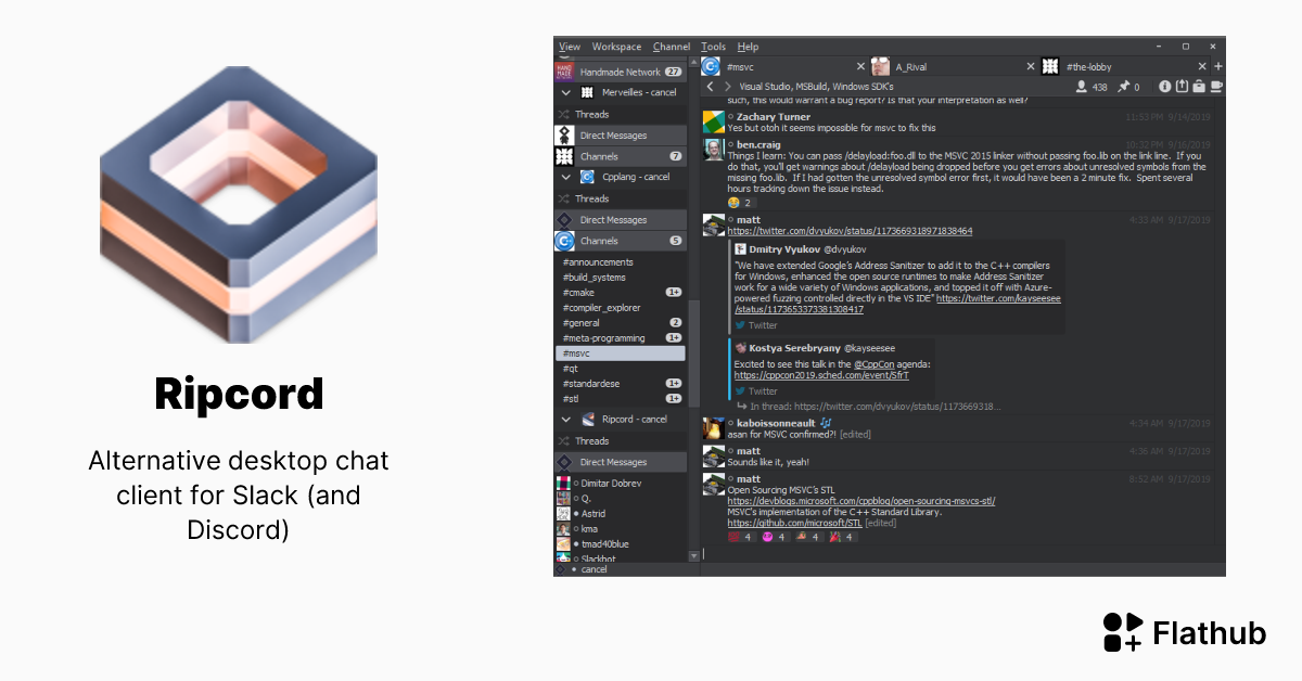 Instalar Ripcord en Linux | Flathub