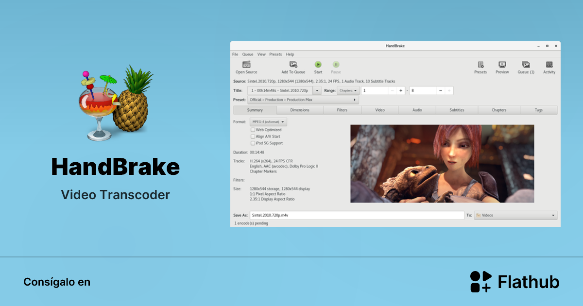 Instalar HandBrake en Linux | Flathub
