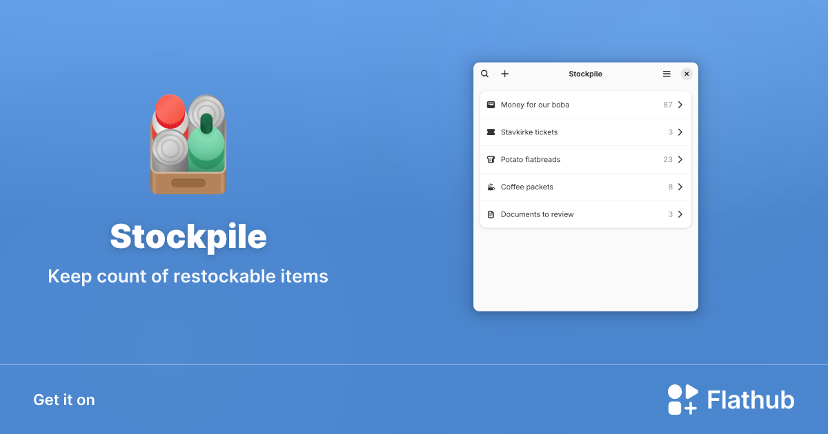 Install Stockpile on Linux | Flathub